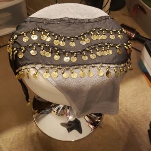 Source Unknown | Accessories | Belly Dance Hip Dance Coin Scarf Black ...